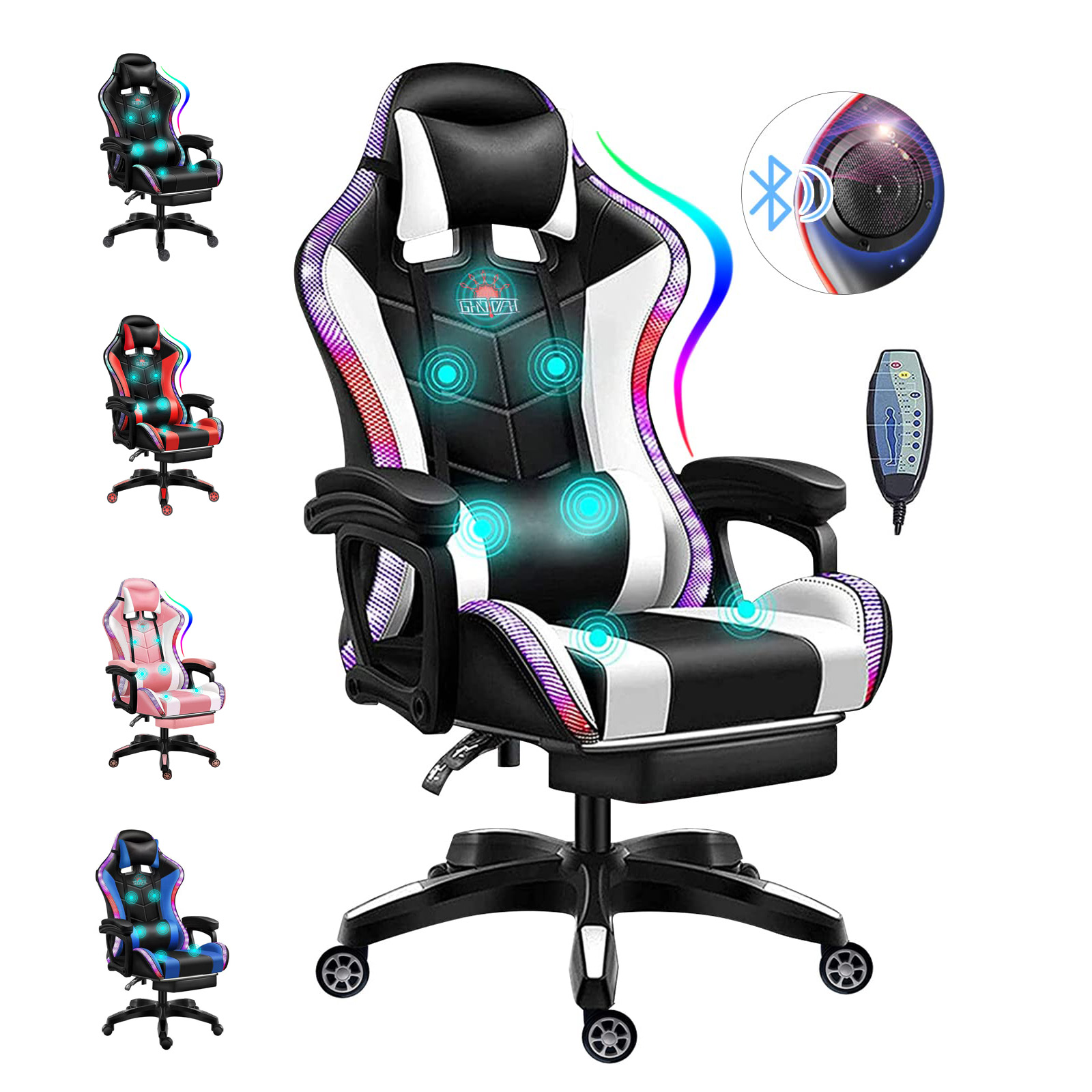 Leather Massage Computer Game Chair - KhinSaas Online